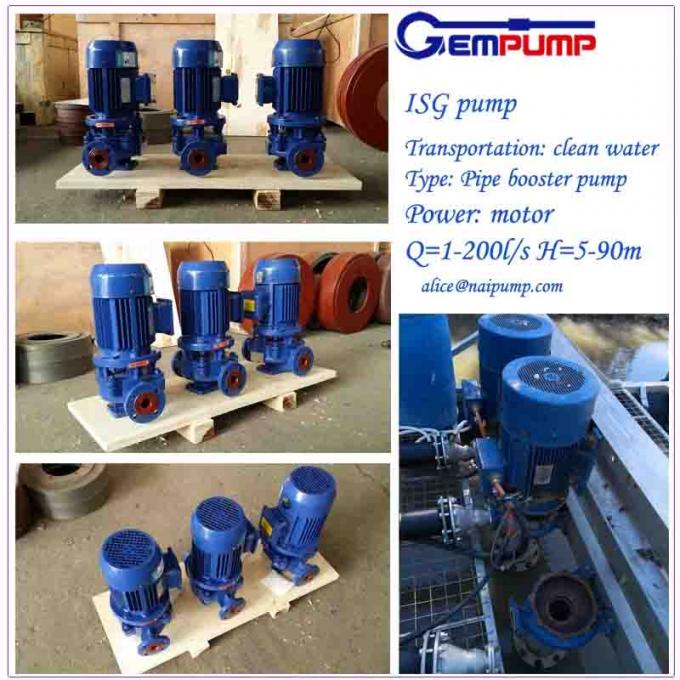 ISG Vertical Inline Pump 6.3m3/H Clean Water Pipe Booster Pump